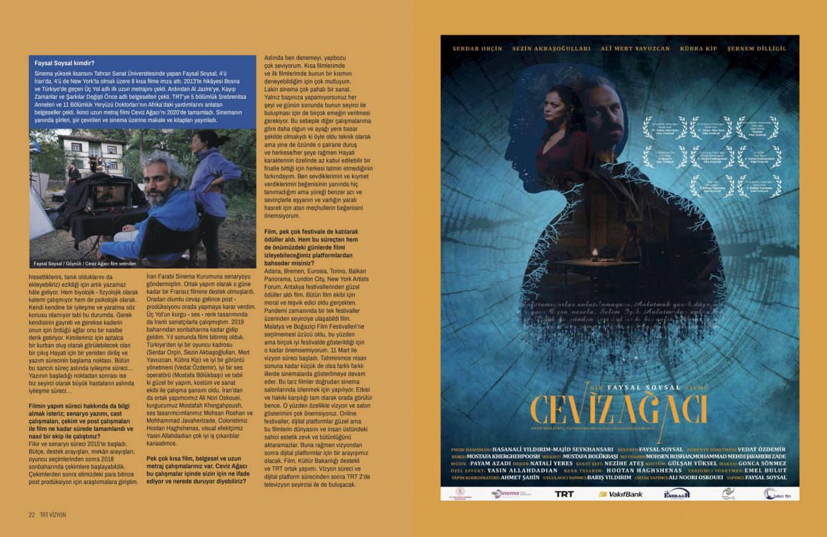 TRT Vizyon Dergisi_Nisan2022_Yeliz Karakütük – Balkon Film